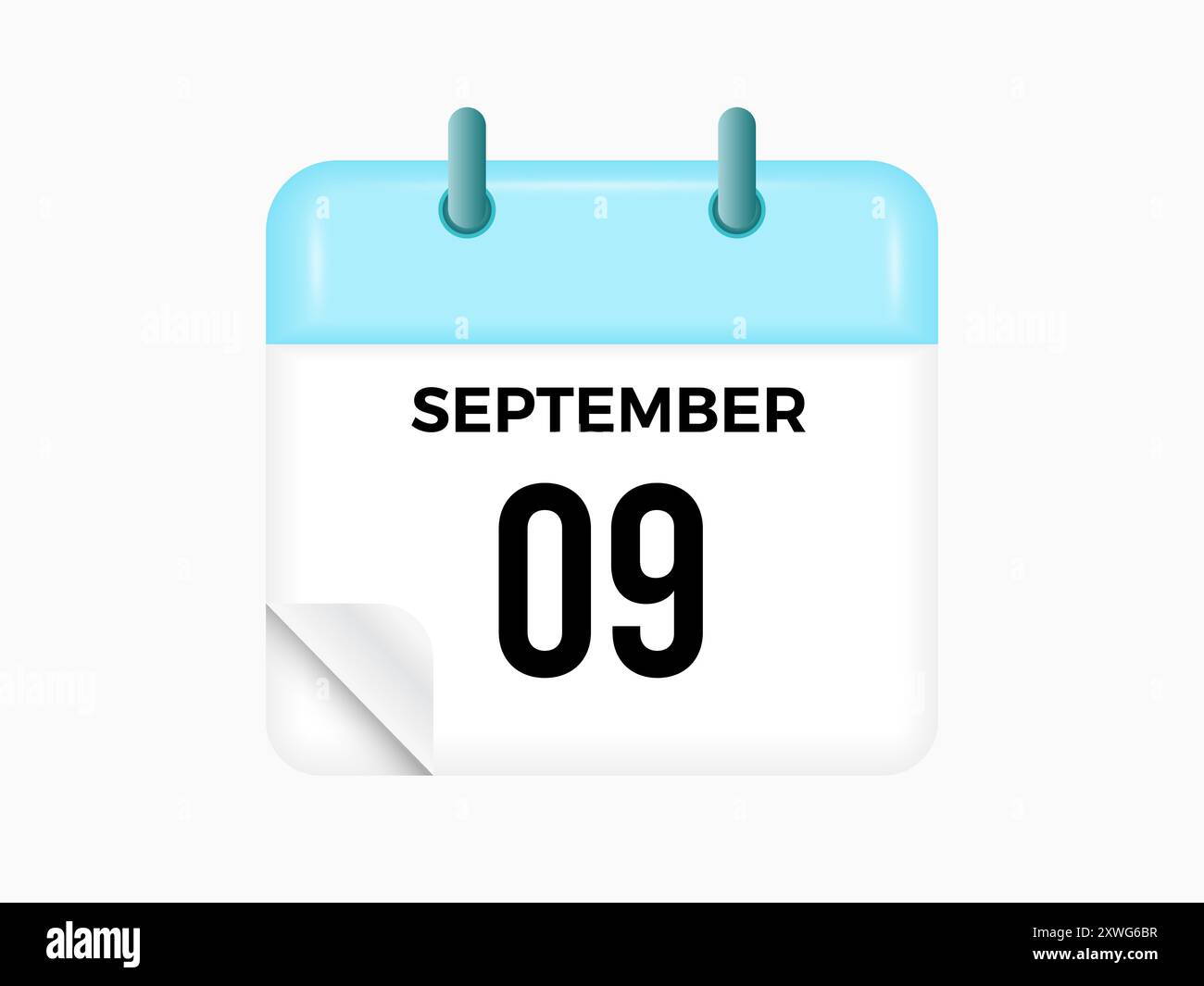 September 9 - calendar and Time planner. Daily Calendar Icon reminder ...