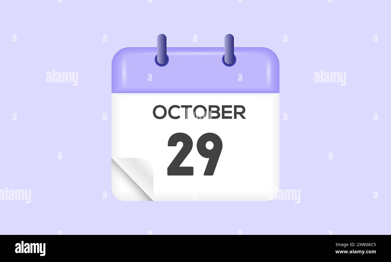 October 29 - calendar and Time planner. Daily Calendar Icon reminder ...