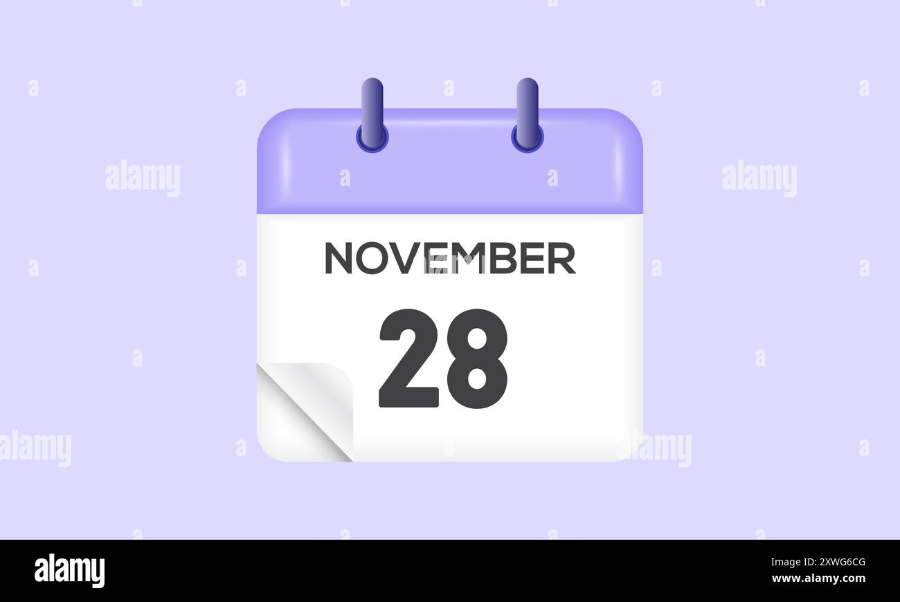 November 28 - calendar and Time planner. Daily Calendar Icon reminder ...