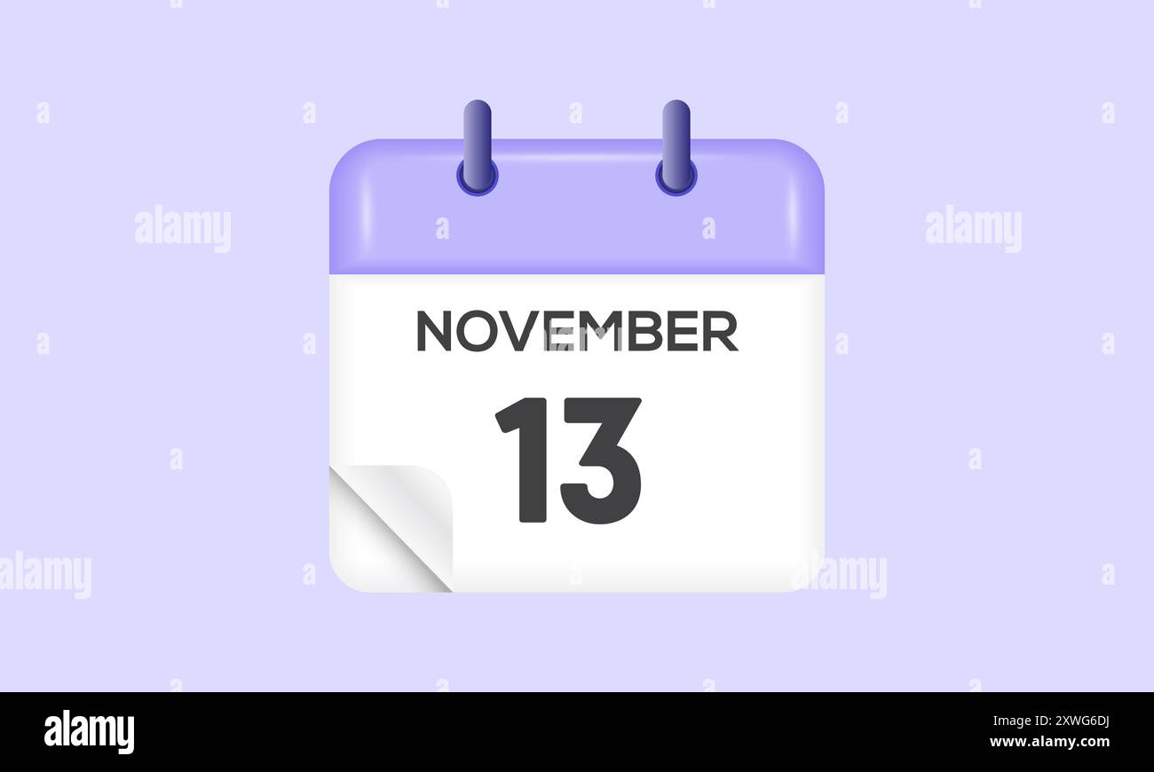 November 13 - calendar and Time planner. Daily Calendar Icon reminder ...