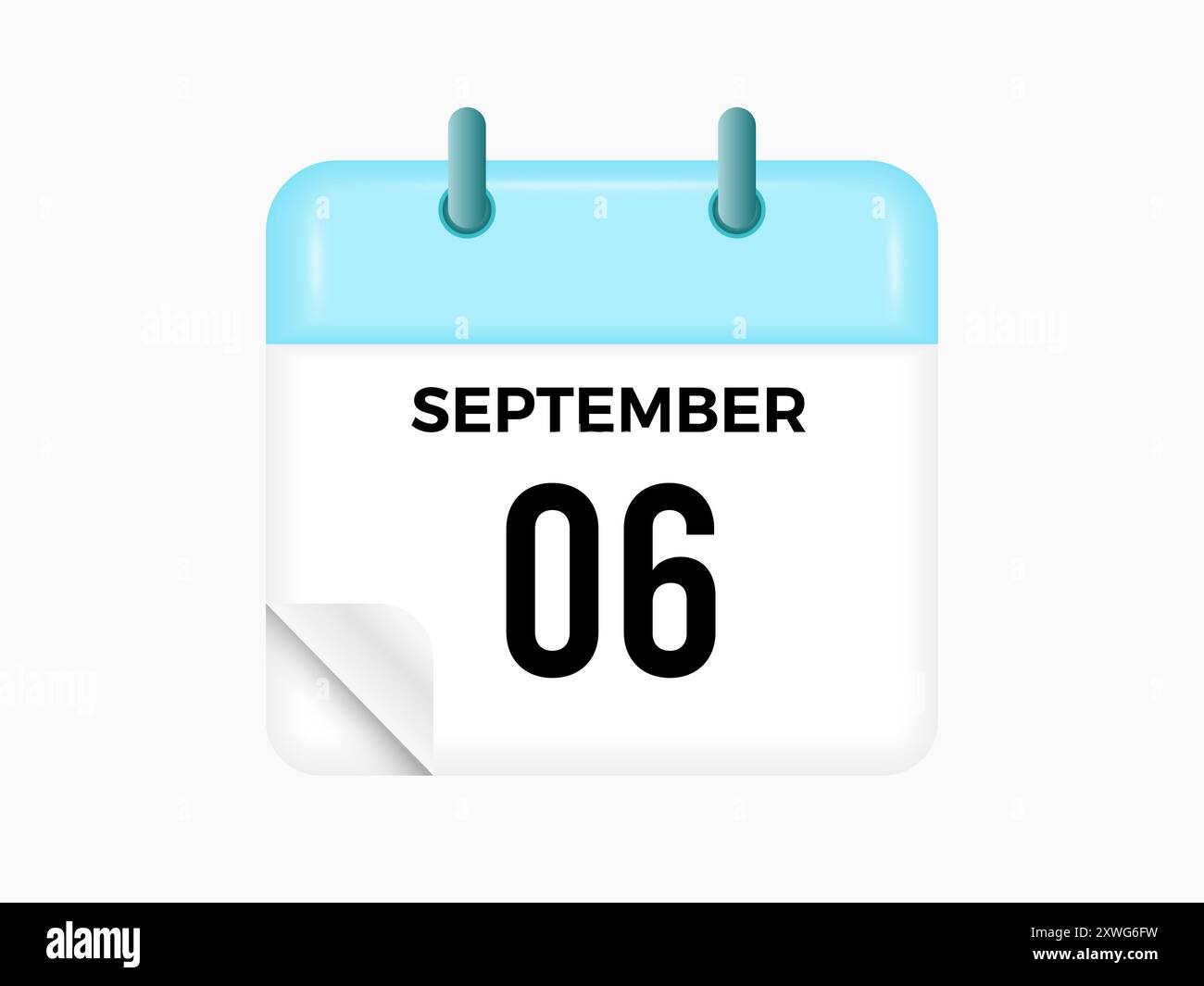 September 6 - calendar and Time planner. Daily Calendar Icon reminder ...