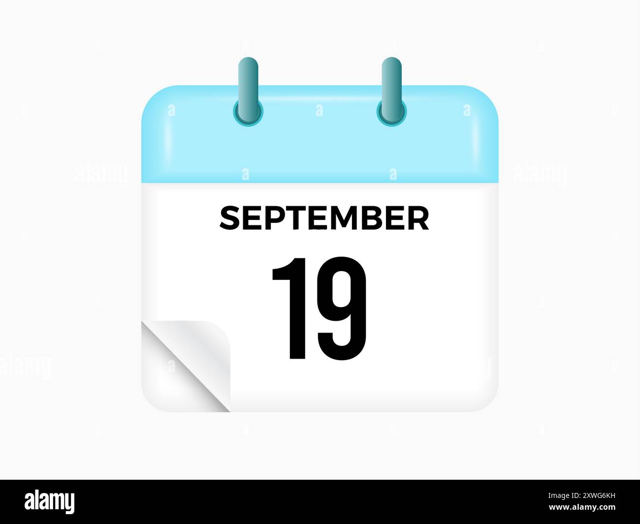 September 19 - calendar and Time planner. Daily Calendar Icon reminder ...