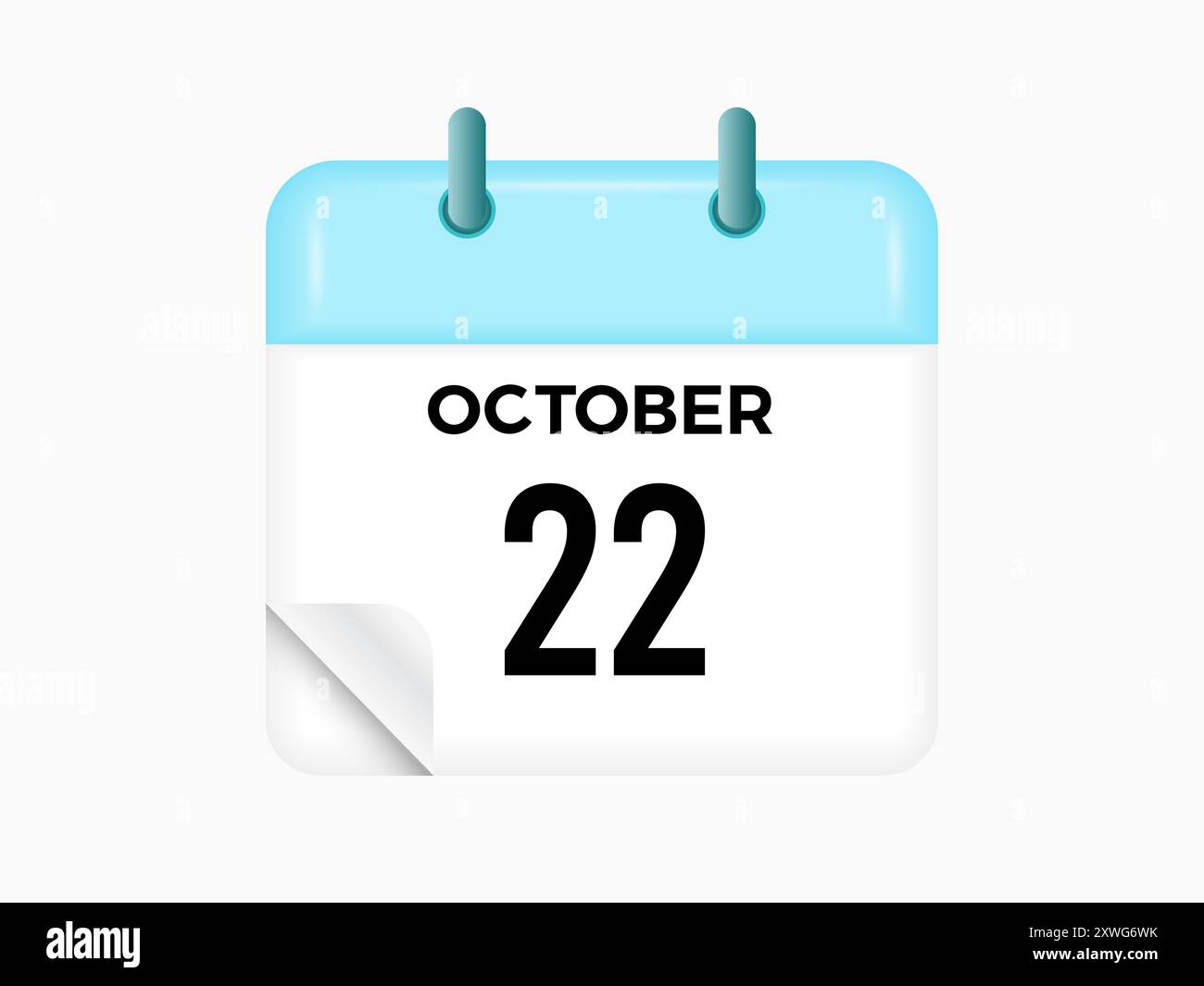 October 22 - calendar and Time planner. Daily Calendar Icon reminder ...