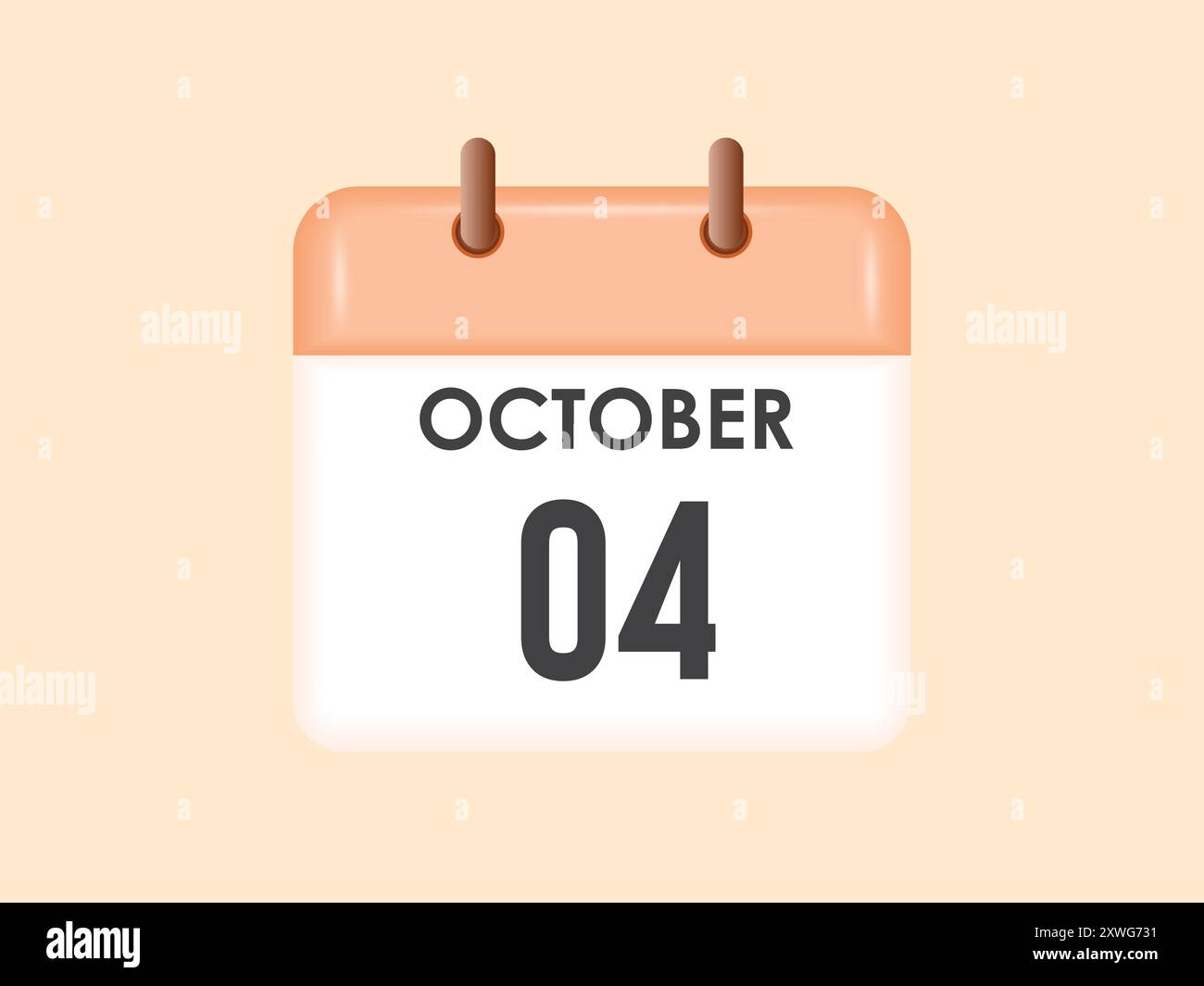 October 4 - calendar and Time planner. Daily Calendar Icon reminder ...