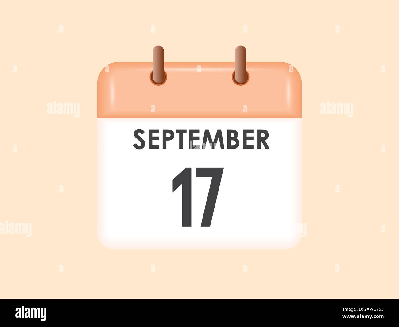 September 17 - calendar and Time planner. Daily Calendar Icon reminder ...