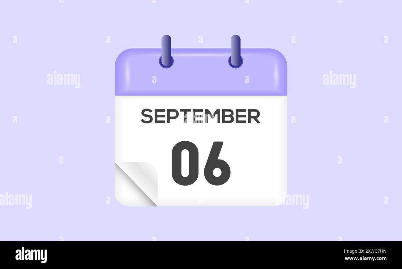 September 6 - calendar and Time planner. Daily Calendar Icon reminder ...