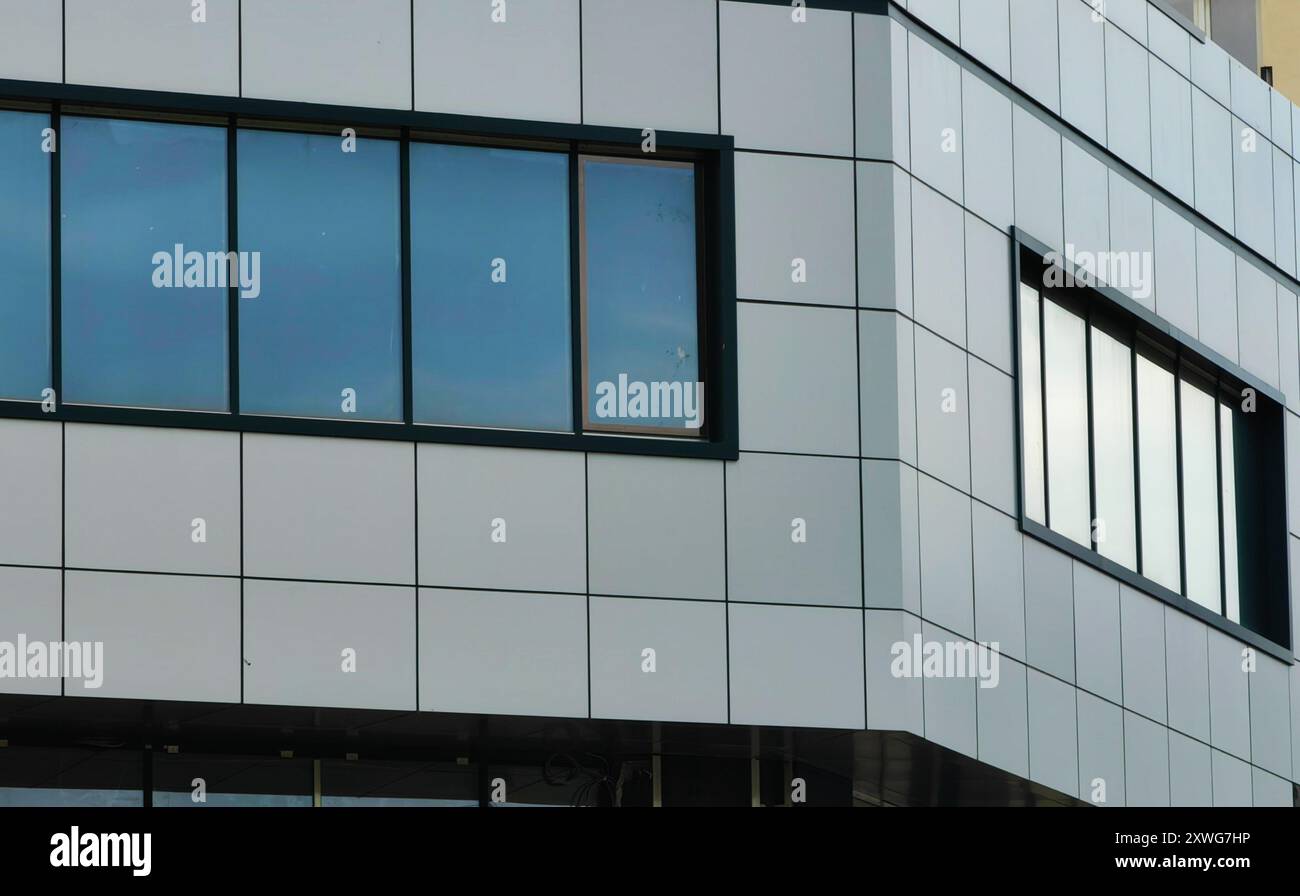 Windows Glass Frames with Contrasting Light and Dark: Building Wall ...