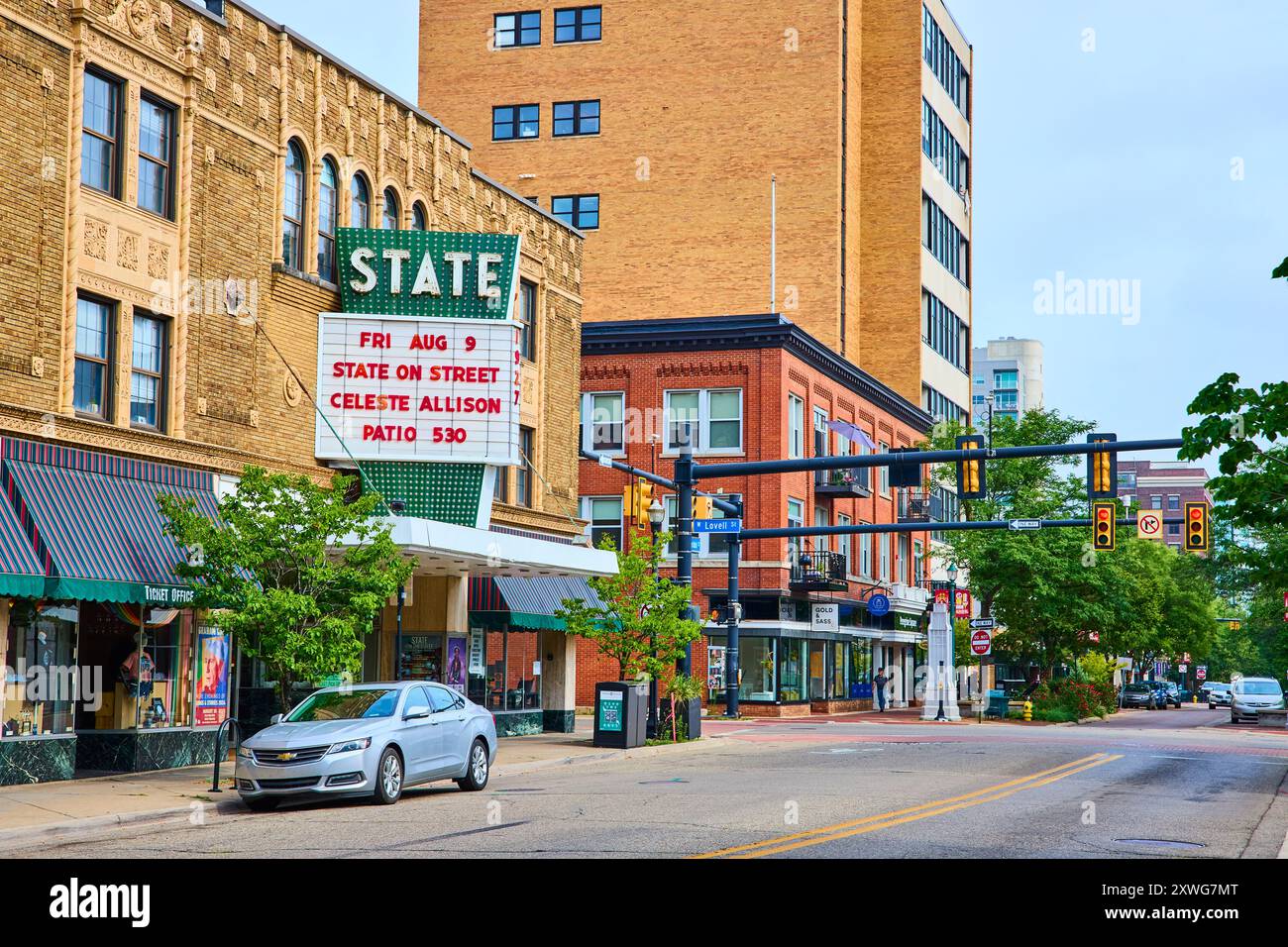 State Theatre Marquee and Street Scene Eye-Level Perspective Stock ...