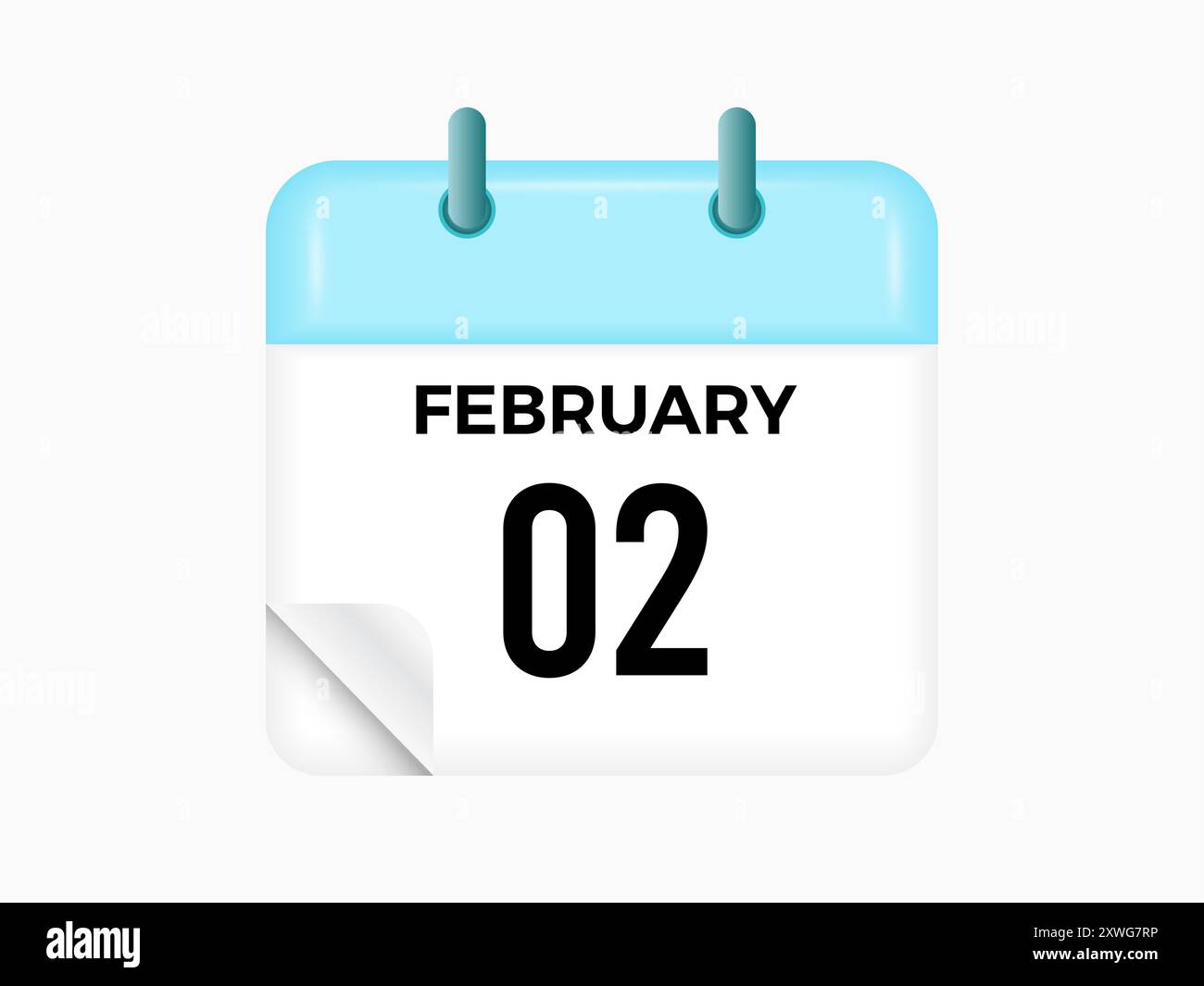 February 2 - calendar and Time planner. Daily Calendar Icon reminder ...