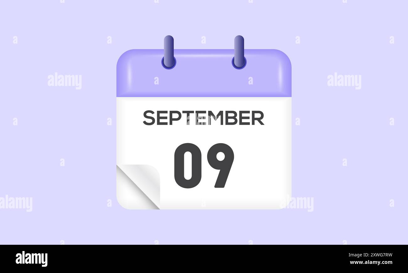September 9 - calendar and Time planner. Daily Calendar Icon reminder ...