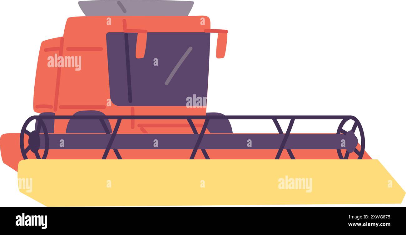 Combine icon. Farm harvester. Agricultural red machine isolated on ...