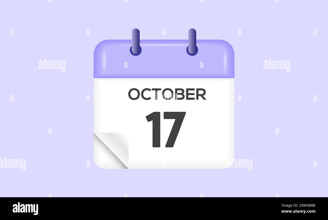 October 17 - calendar and Time planner. Daily Calendar Icon reminder ...