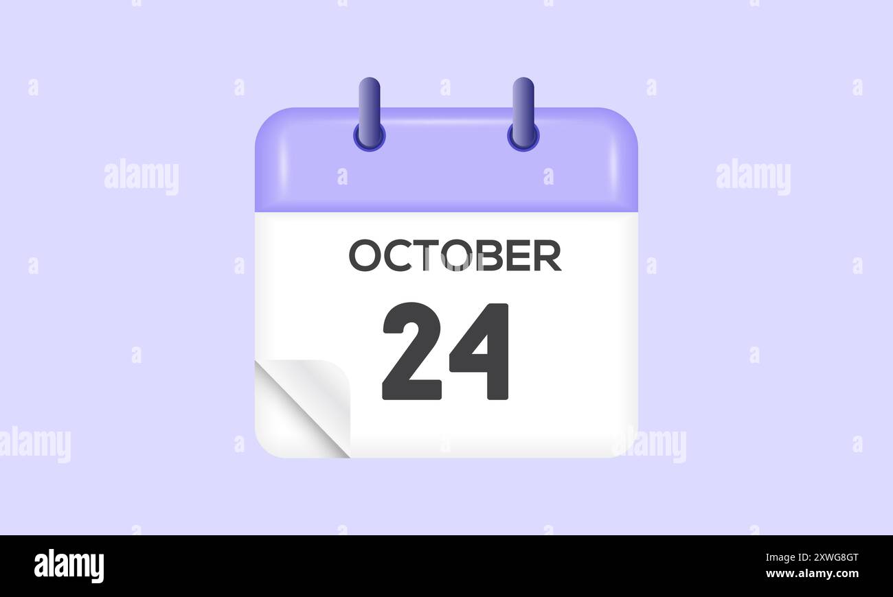 October 24 - calendar and Time planner. Daily Calendar Icon reminder ...