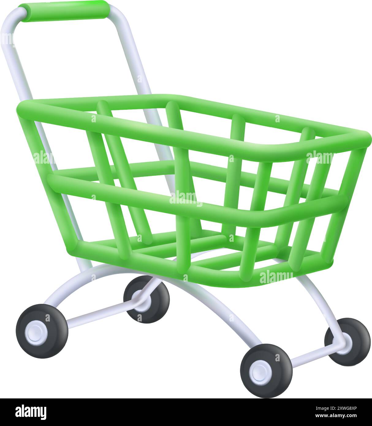 Trolley cart 3d icon. Supermarket store symbol isolated on white ...