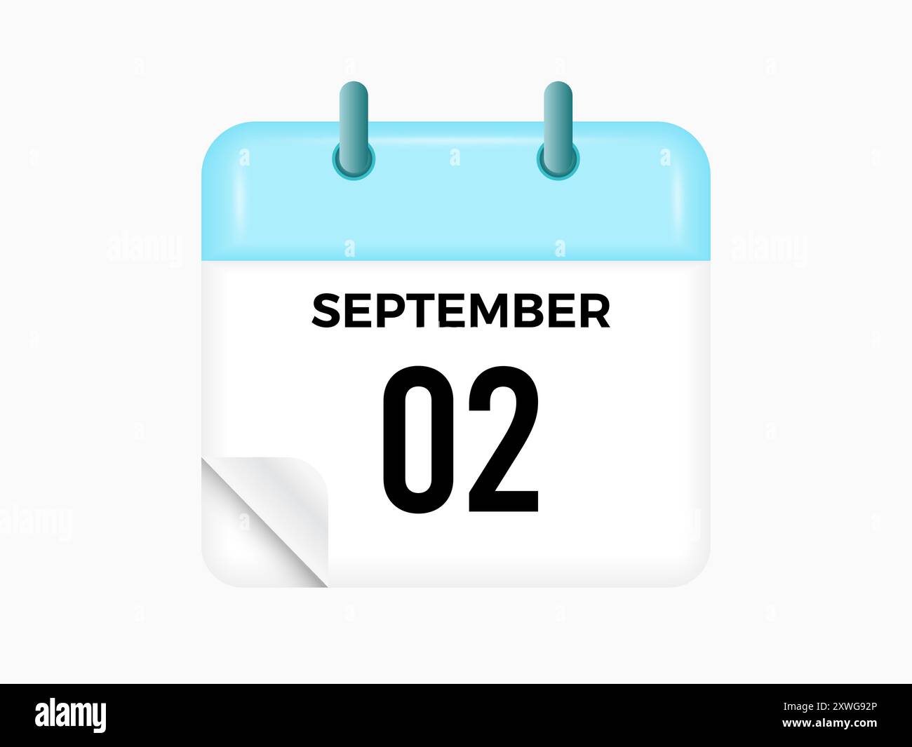 September 2 - calendar and Time planner. Daily Calendar Icon reminder ...