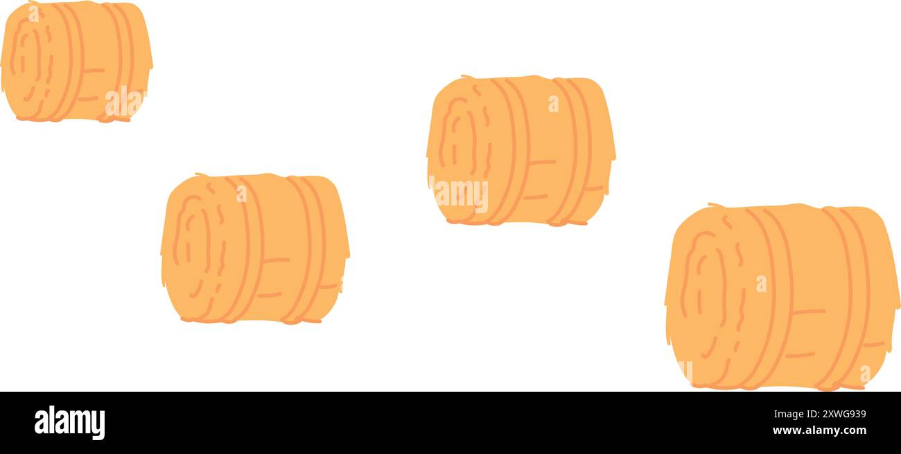 Hay rolls color icon. Dry straw symbol isolated on white background ...