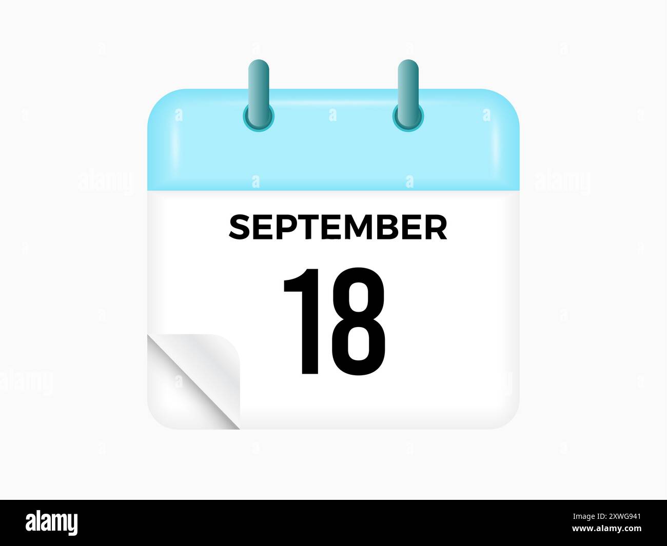 September 18 - calendar and Time planner. Daily Calendar Icon reminder ...
