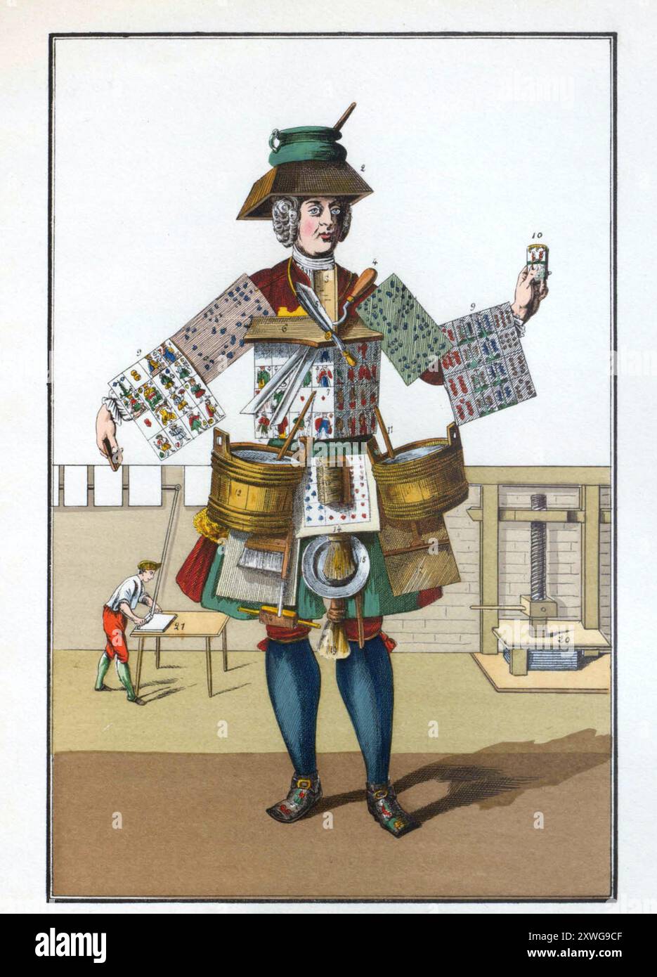 The Card Deck maker Illustration. Vintage Illustration of French ...