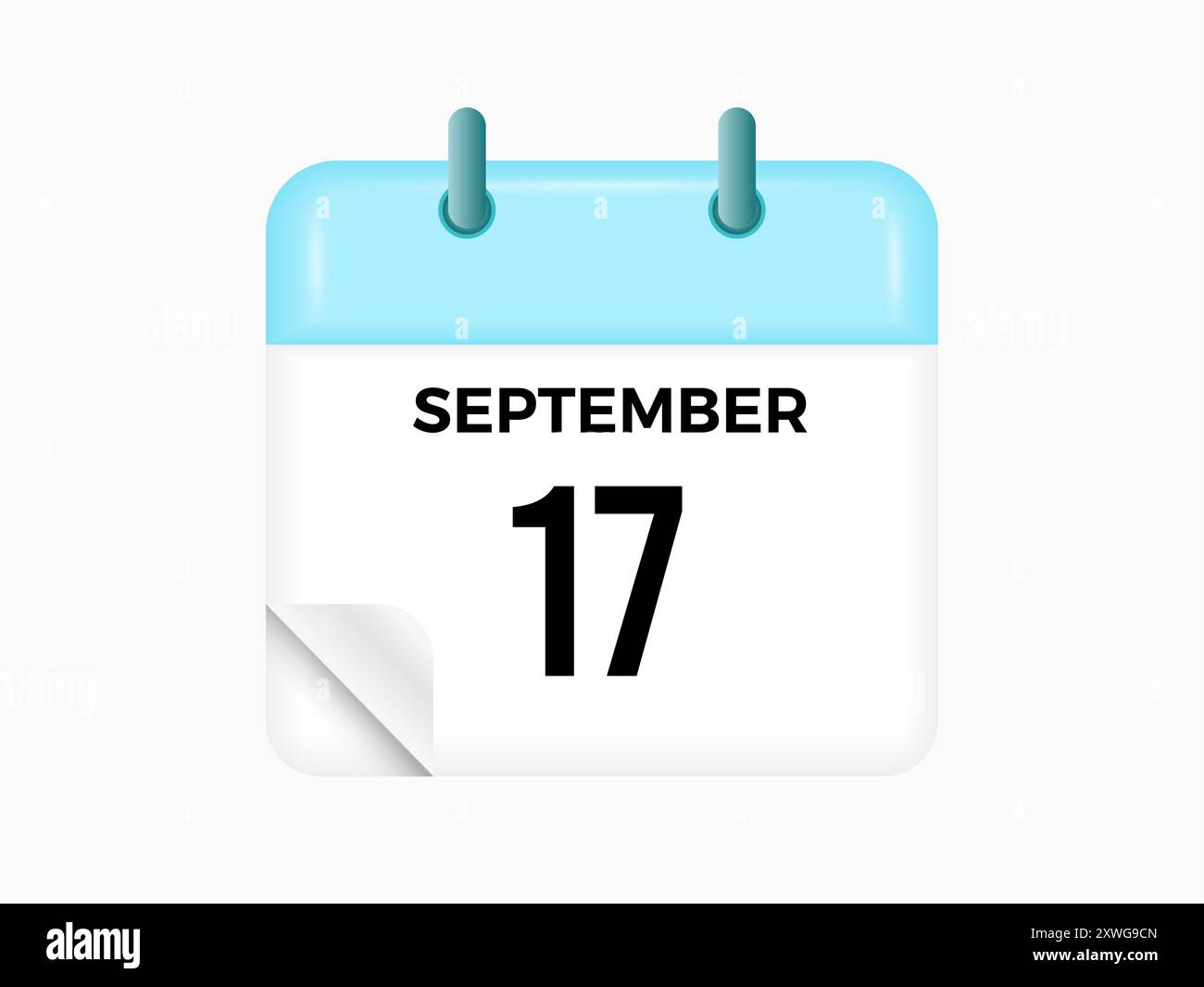 September 17 - calendar and Time planner. Daily Calendar Icon reminder ...