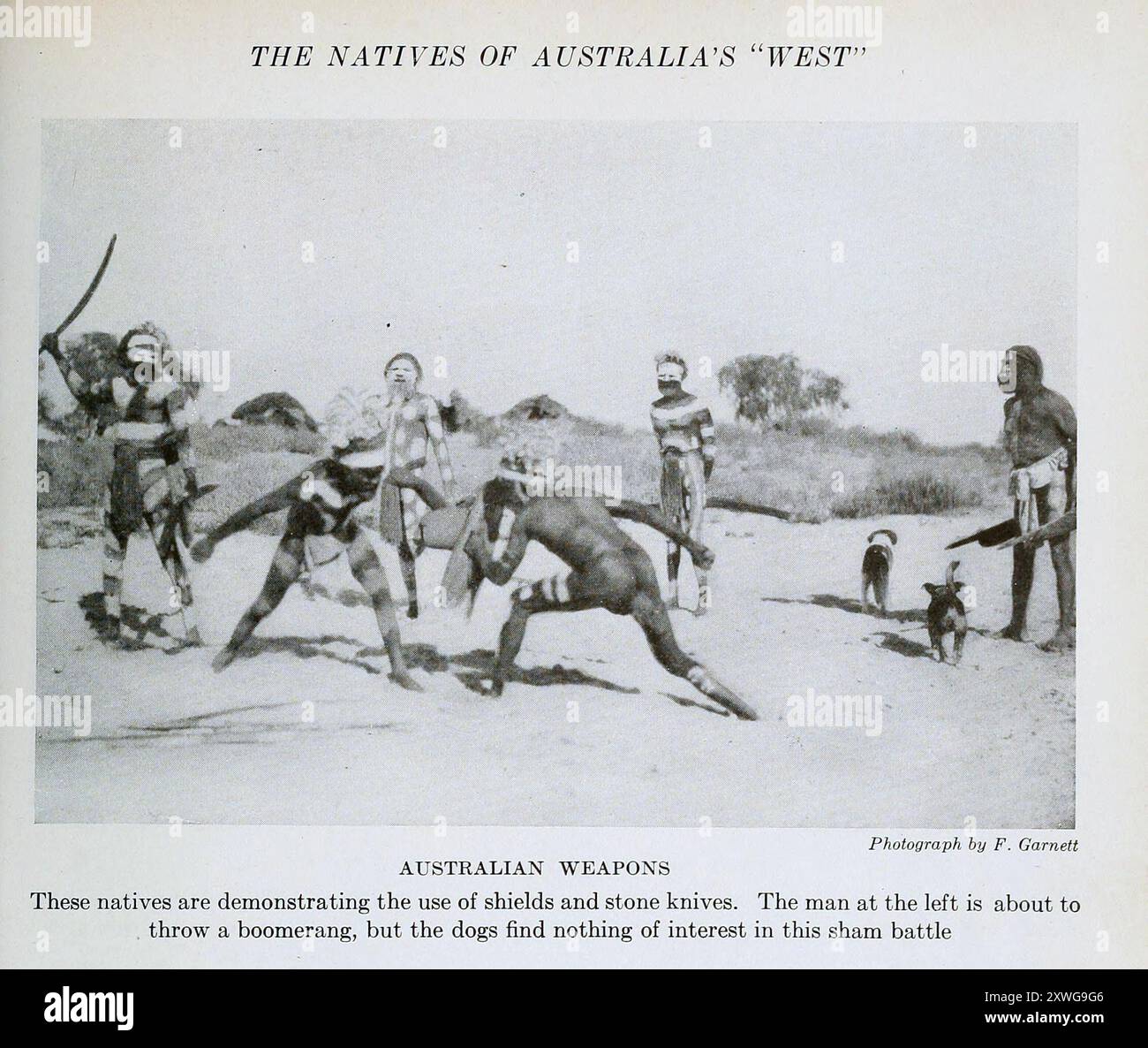 Display of weapon in action by Western Australian Aboriginal men ...