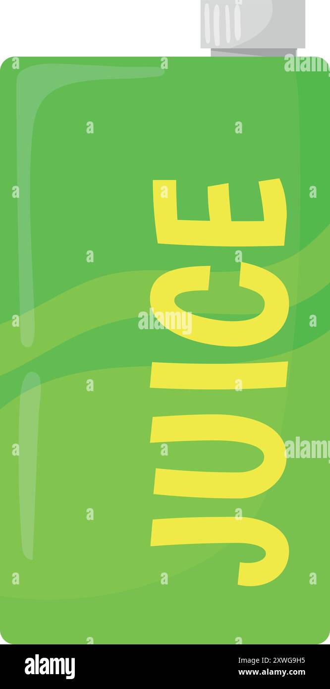Juice paper pack cartoon icon. Green drink isolated on white background ...