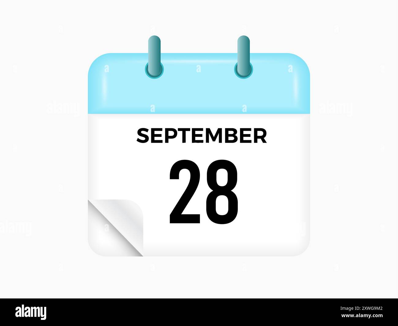September 28 - calendar and Time planner. Daily Calendar Icon reminder ...
