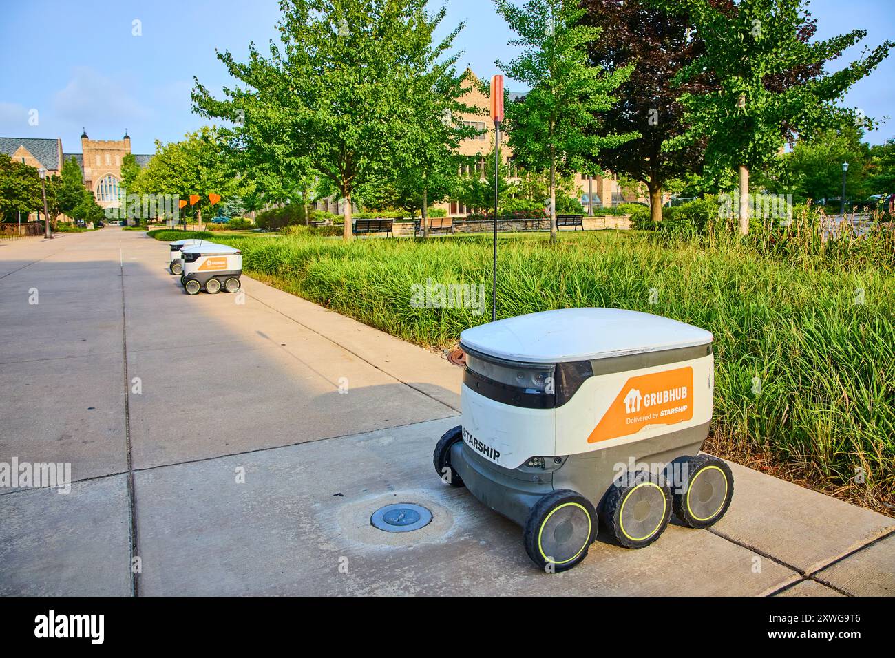 Autonomous Delivery Robots on University Campus Walkway Eye-Level ...