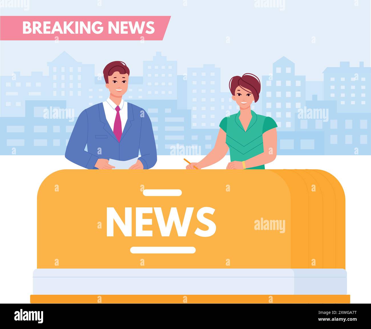 Tv presenter in studio Cut Out Stock Images & Pictures - Alamy