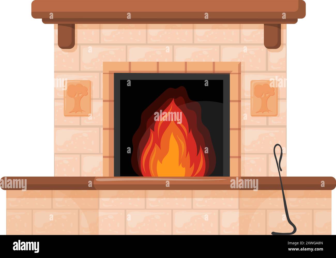 Log fire in place Cut Out Stock Images & Pictures - Alamy