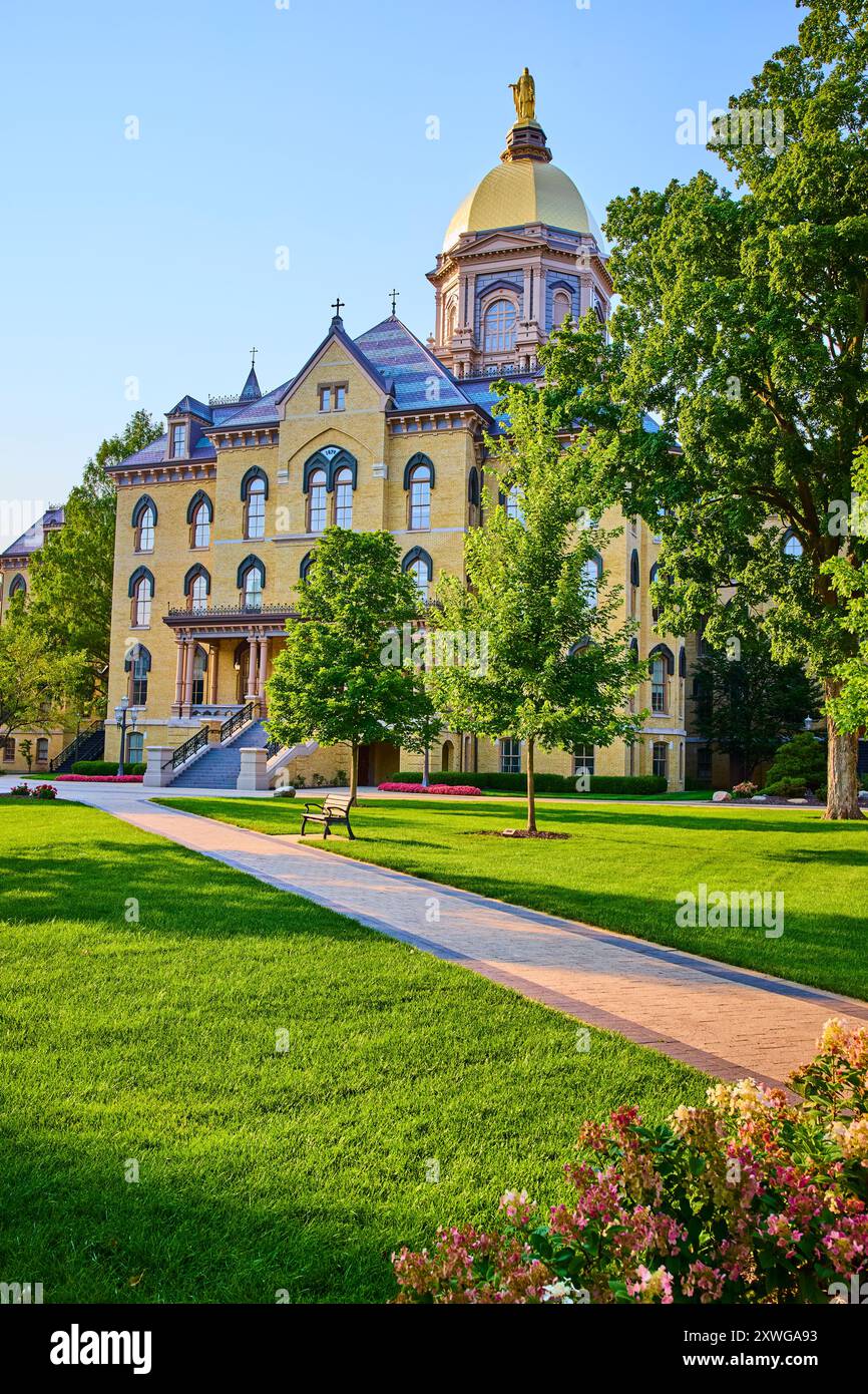 Historic Golden Dome Building with Manicured Gardens Eye Level ...