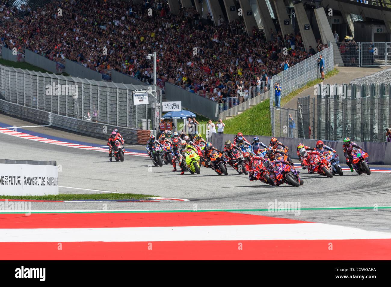 The race start of 2024 MotoGP Motorrad Grand Prix von Österreich at Red ...