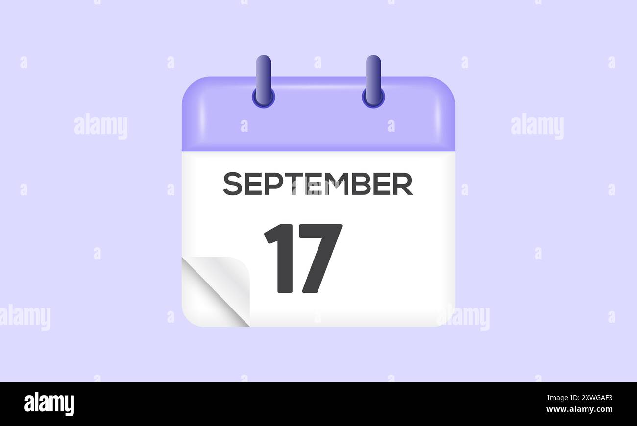 September 17 - calendar and Time planner. Daily Calendar Icon reminder ...