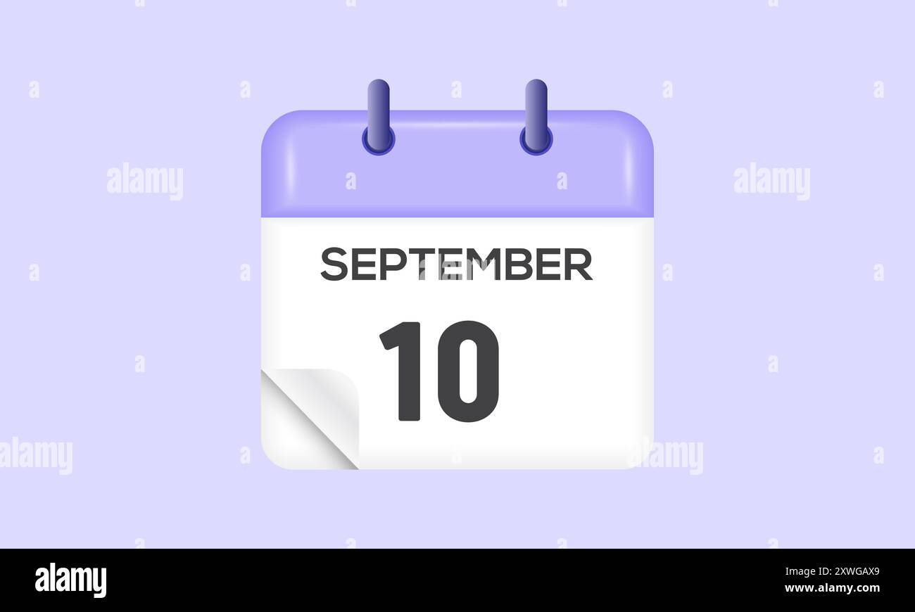 September 10 - calendar and Time planner. Daily Calendar Icon reminder ...