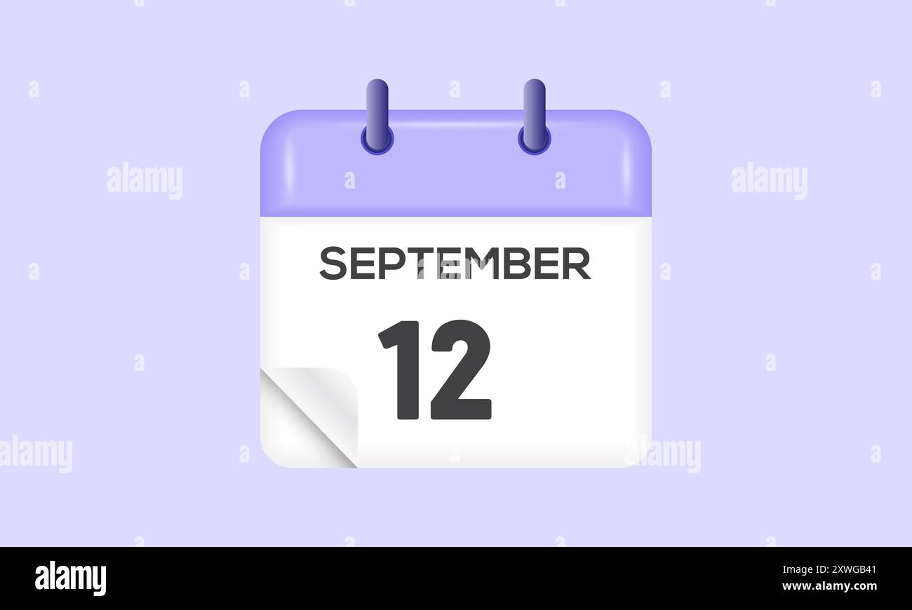 September 12 - calendar and Time planner. Daily Calendar Icon reminder ...