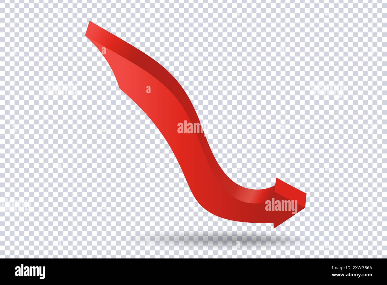 Abstract Curved Red Arrow. Market movements creative concept charts ...
