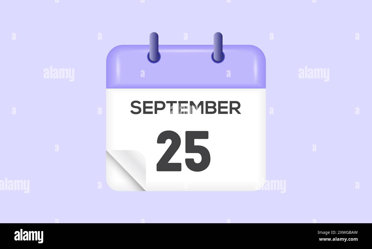 September 25 - calendar and Time planner. Daily Calendar Icon reminder ...