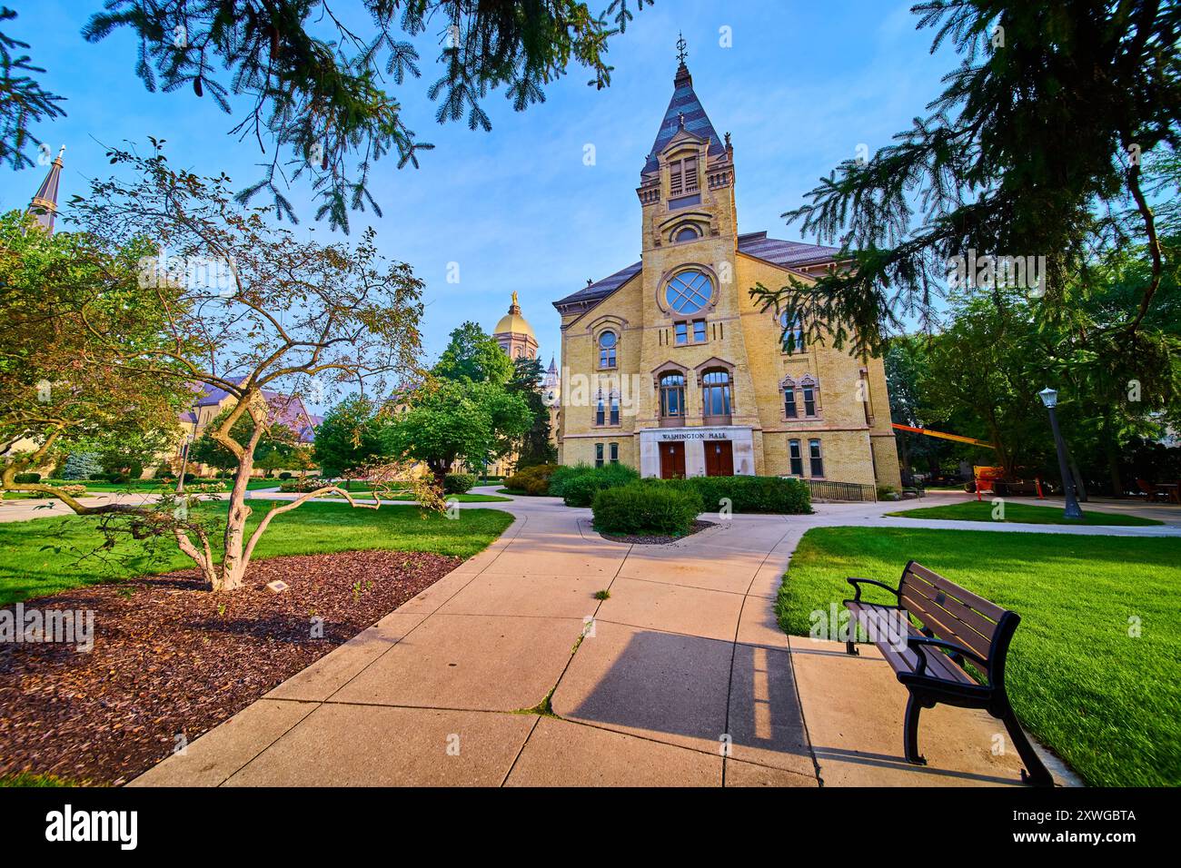 Washington Hall Gothic Architecture in Golden Hour Tranquility Stock ...
