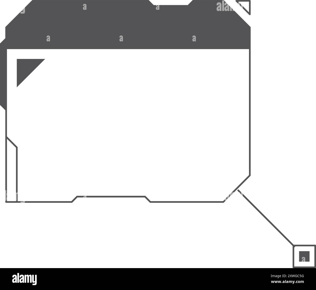 Tech title box. Black line text frame isolated on white background ...