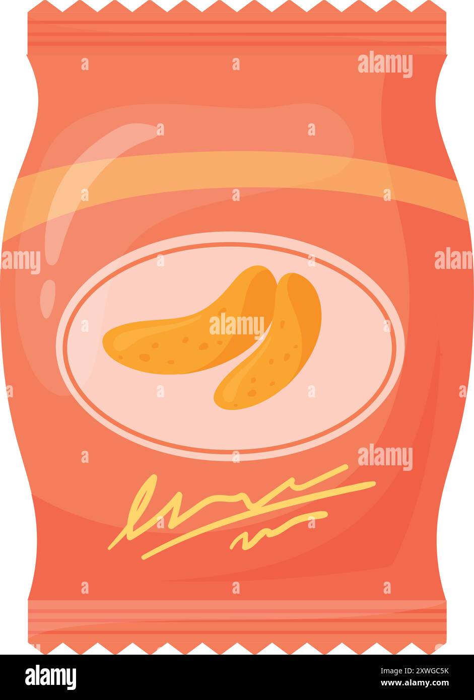 Potato chips plastic pack. Snack cartoon icon isolated on white ...