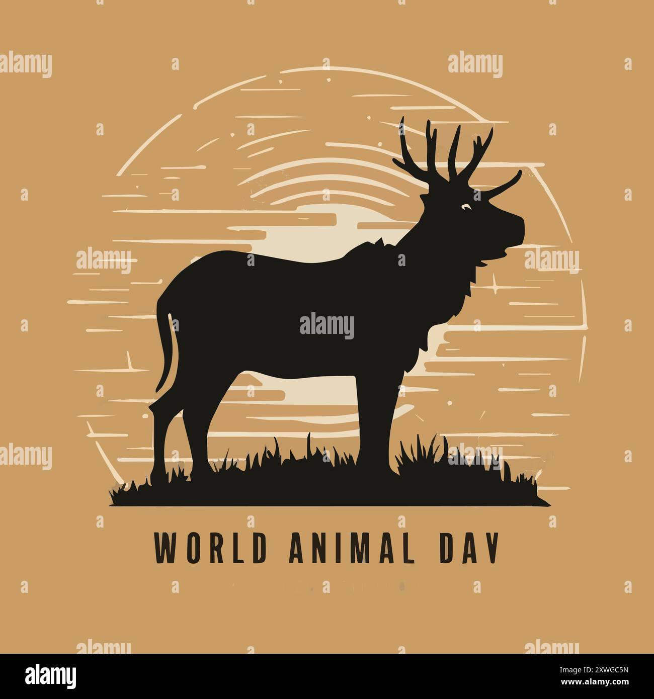 World Animal Day Logo Icon Vector Art Illustration. Celebrating World ...