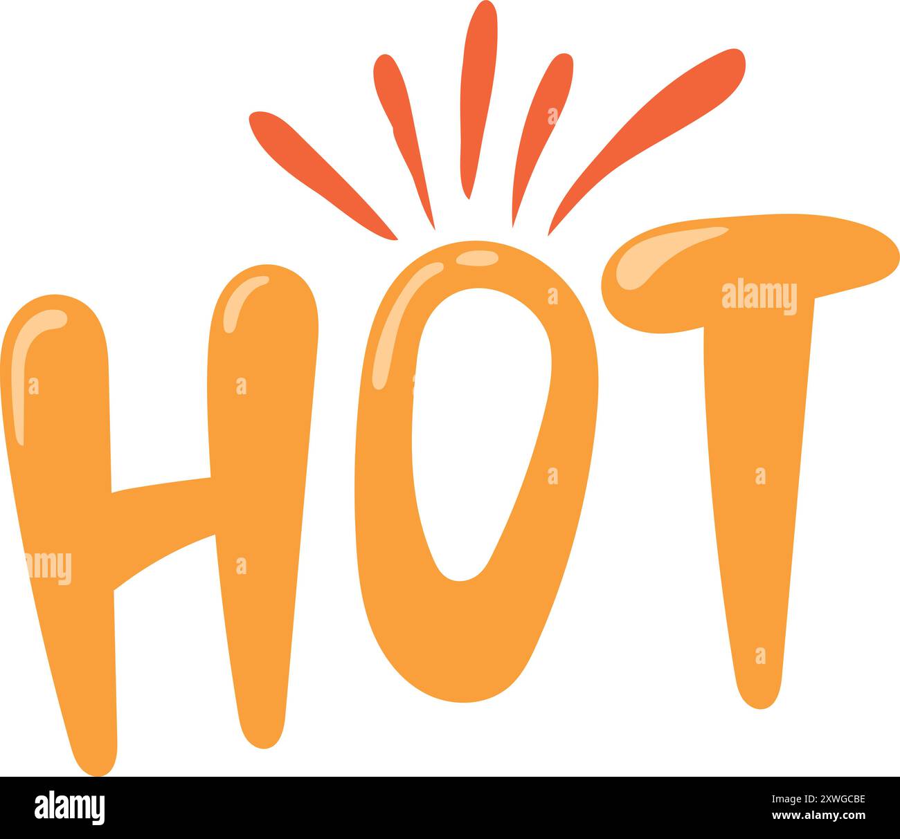 Hot logo. Cartoon spicy icon. Colorful lettering isolated on white ...