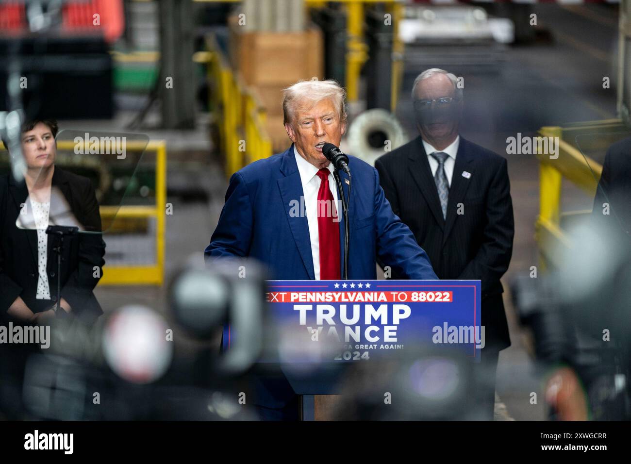 York, United States. 19th Aug, 2024. Republican Presidential candidate ...