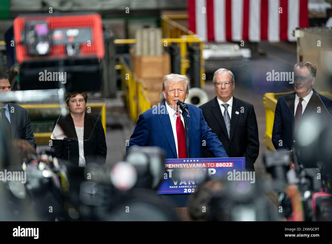 York, United States. 19th Aug, 2024. Republican Presidential candidate ...