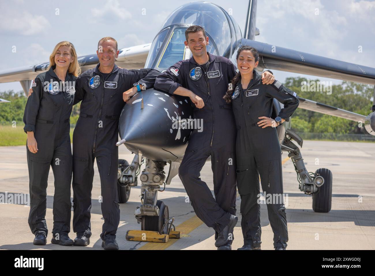Kennedy Space Center, USA. 19th Aug, 2024. Jet flyover and briefing ...