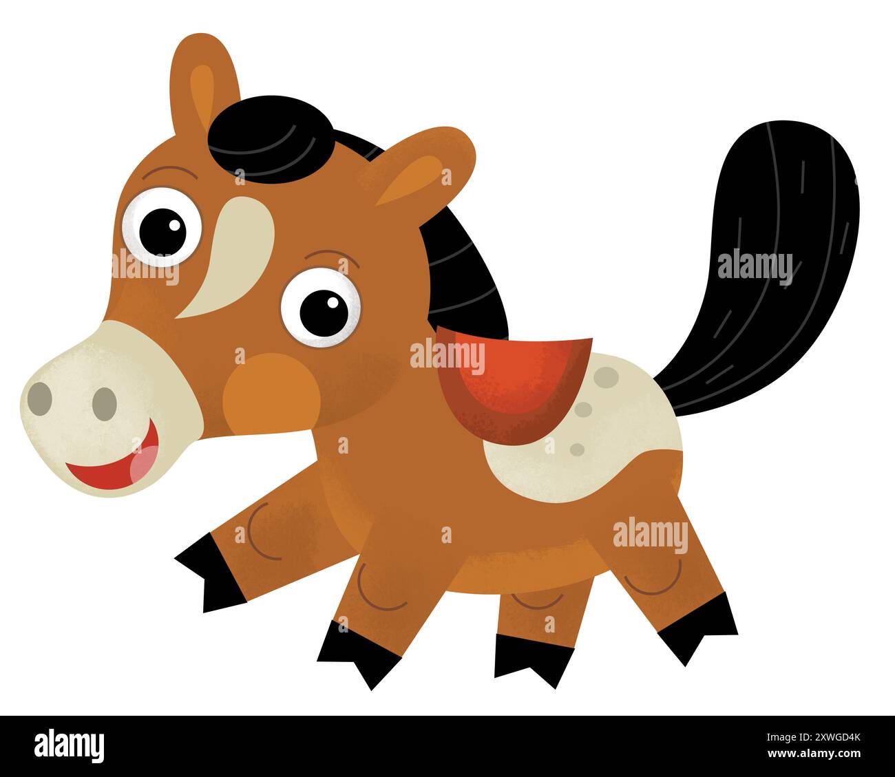 Cartoon happy farm animal horse stallion pony isolated illustration for ...
