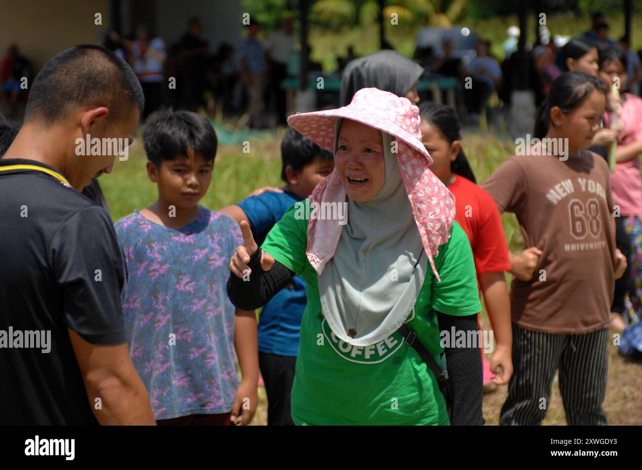 Coconut Ten Pin Bowling at a community festival, Bongkud, Ranau, Sabah ...