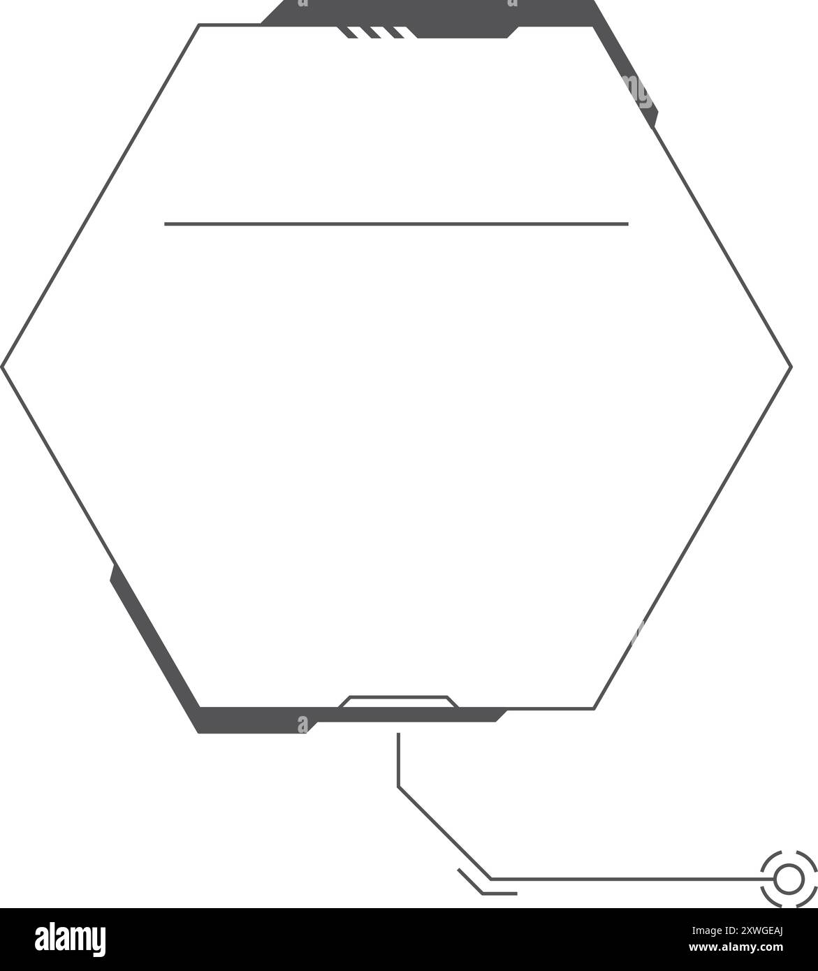 Quote textbox in futuristic style. Black line frame isolated on white ...