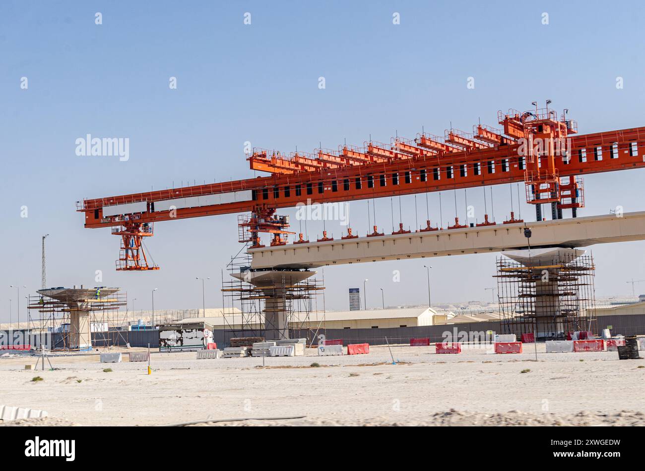 Construction of an elevated metro line in progress Stock Photo - Alamy