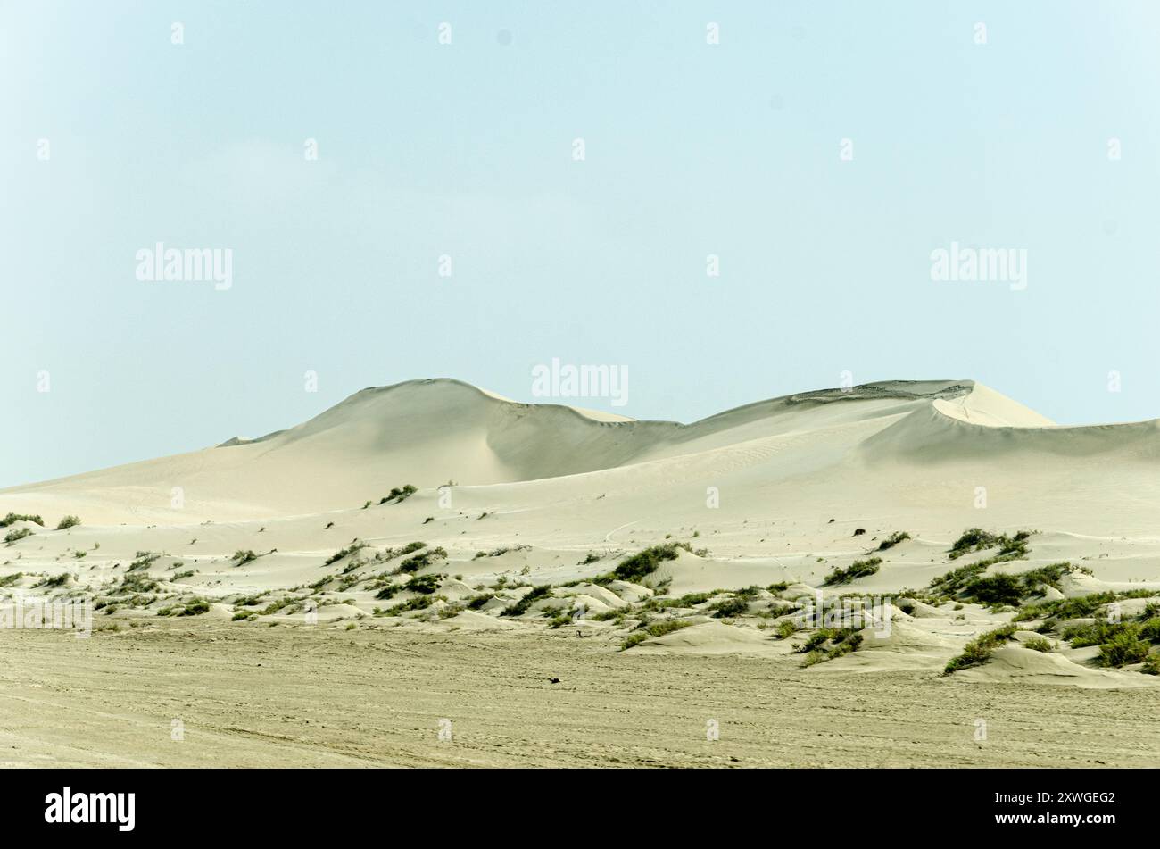 Barren desert landscape with sand dunes in Qatar Stock Photo - Alamy