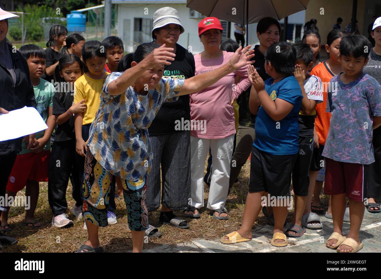Coconut Ten Pin Bowling at a community festival, Bongkud, Ranau, Sabah ...